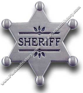 Western Badges :: Lapel Pin Badges :: Sheriff Star Pin