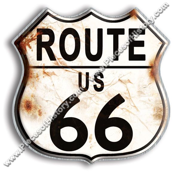 Route 66 :: Route 66 Pins (screen printed) :: Route 66 Rusty Sign Pin