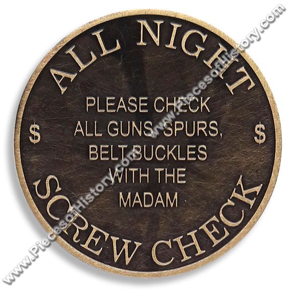 Western Items :: Brothel Tokens :: The Chicken Ranch Texas Brothel Token