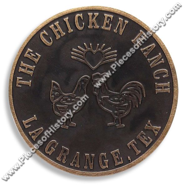 Western Items :: Brothel Tokens :: The Chicken Ranch Brothel Token