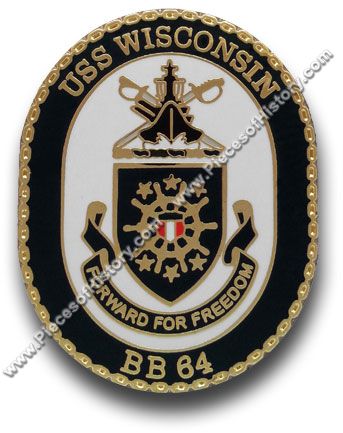 Military Hat Pins :: Navy Hat Pins :: Navy Ship Hat Pins :: USS Wisconsin