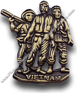 Military Hat Pins :: Vietnam War Hat Pins :: 3 Men Vietnam Hat Pin
