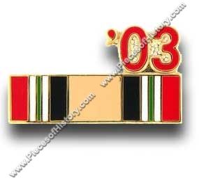 Military Hat Pins :: Iraq & Gulf War Hat Pins :: Iraq '03 Ribbon Lapel Pin
