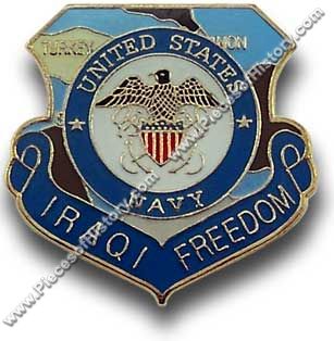 Military Hat Pins :: Iraq & Gulf War Hat Pins :: Iraqi Freedom US Navy ...