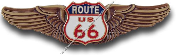 Route 66 :: Route 66 Wings :: Route 66 Wings - Patriotic Shield Antique ...