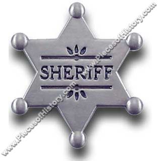 Western Badges :: Lapel Pin Badges :: Sheriff Star Pin