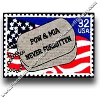 Military Patches :: POW/MIA Patches :: POW/MIA Never Forgotten Stamp Patch