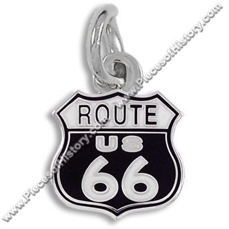 Route 66 :: Route 66 Jewelry :: Route 66 Charm - Black & White Shield ...