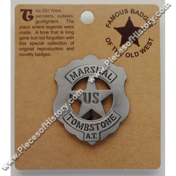 Western Badges :: Marshal Badges :: US Marshal Tombstone, A.T. Badge