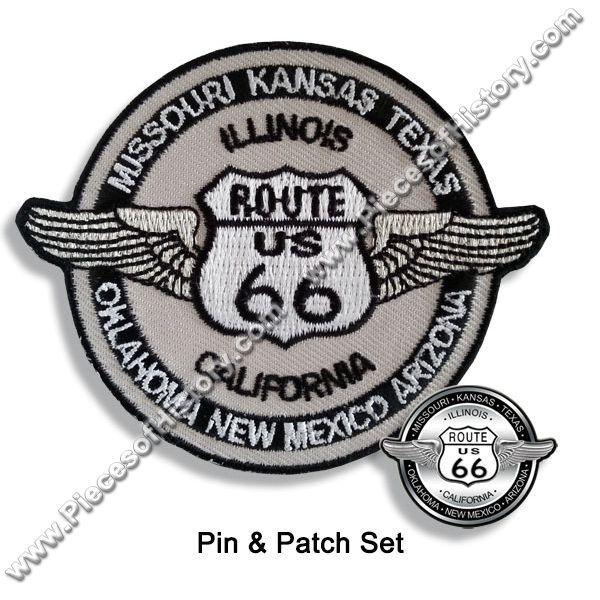 Route 66 :: Route 66 Patches :: Route 66 Wing Disc Pin & Patch Set