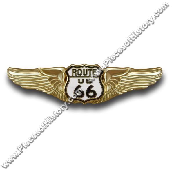 Route 66 :: Route 66 Wings :: Route 66 Wings - Classic Shield Gold