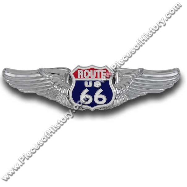 Route 66 :: Route 66 Wings :: Route 66 Wings - Interstate Shield Chrome