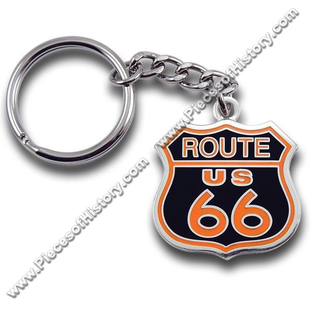 Route 66 :: Route 66 Key Rings :: Route 66 Key Chain - Black & Orange ...