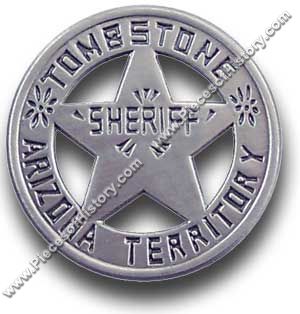 Western Badges :: Lapel Pin Badges :: Sheriff Tombstone A.T. Pin