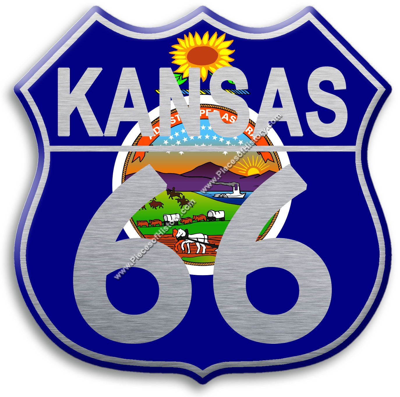 Route 66 :: Route 66 Pins (screen printed) :: Route 66 Kansas Flag ...