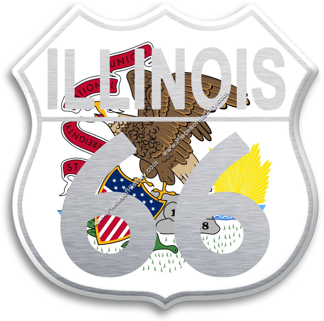 Route 66 :: Route 66 Pins (screen printed) :: Route 66 Illinois Flag ...