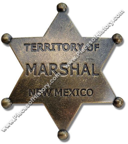 Western Badges :: Marshal Badges :: Marshal New Mexico Badge (Brass)