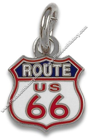 Route 66 :: Route 66 Jewelry :: Route 66 Charm- Patriotic Shield Silver