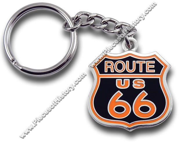 Route 66 :: Route 66 Key Rings :: Route 66 Key Chain - Black & Orange ...