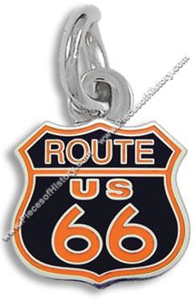 Route 66 :: Route 66 Jewelry :: Route 66 Charm - Black & Orange Shield ...