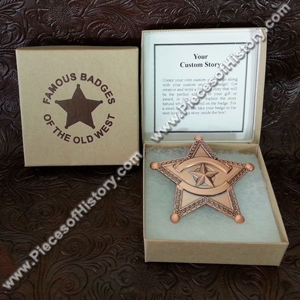 Western Badges :: Custom Badges :: Custom 5 Point Star Badges with Border