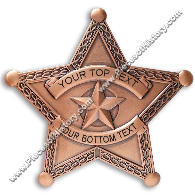 Western Badges :: Custom Badges :: Custom 5 Point Star Badges with Border