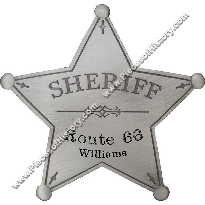 Route 66 :: Route 66 Badges :: Route 66 Williams Sheriff Badge - Engraved